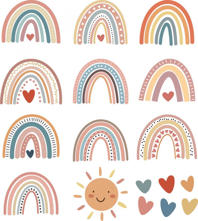 boho rainbow svg,Rainbow Svg,Hand Drawn Rainbow SVG,Pastel Rainbow Svg ...