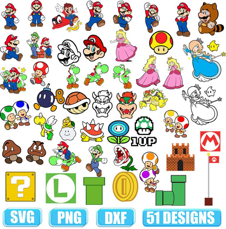 Super Mario svg,mario svg,mario bros svg,mario kart svg,mario mushroom svg