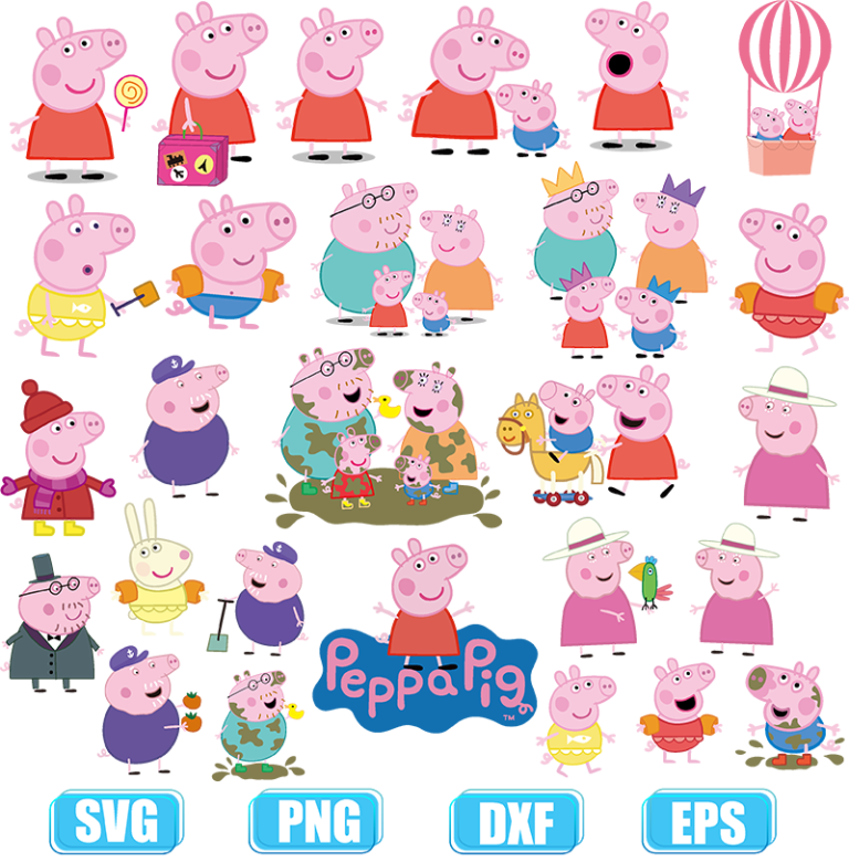 Peppapig SVG,peppa pig svg,Family peppa pig png,peppa pig clipart,svg ...