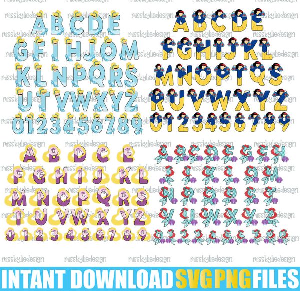 disney princess svg letters alphabet font,Snow White svg,Rapunzel svg ...