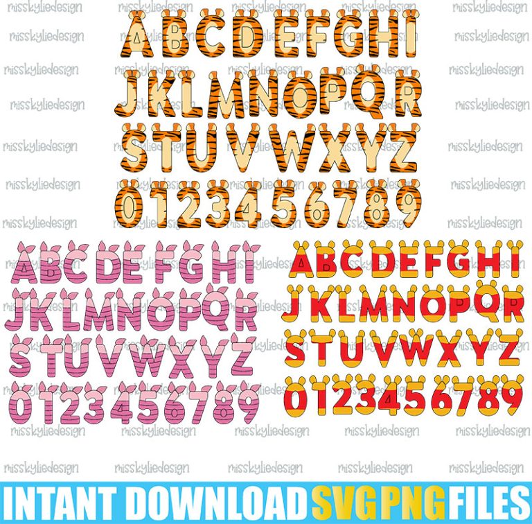 Winnie The Pooh svg letters alphabet font,Winnie the Pooh svg,Tigger ...